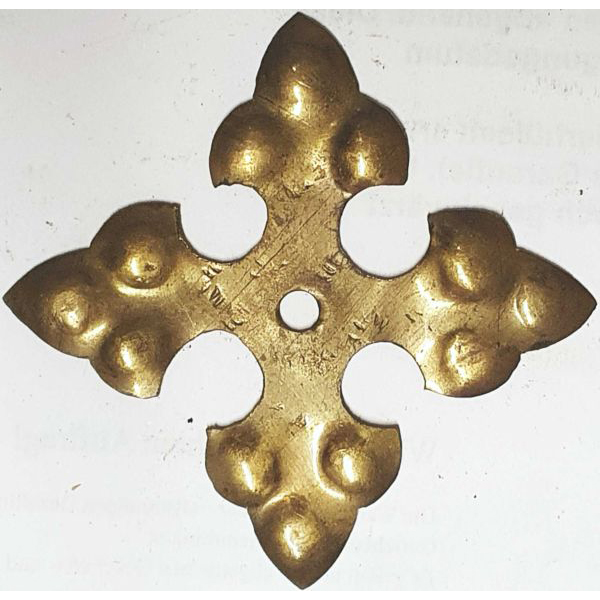 Rosette, Messing getrieben und hell patiniert, handgefertigt, antik ...