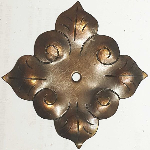 Rosette, Messing ziselliert, getrieben und patiniert, handgefertigt ...